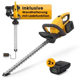 STIGA GARDEN Akku-Heckenschere &raquo;HT 300e&laquo; (Set, Inkl. 2x 20 V (2 Ah) Akku, Schutzh&uuml;lle, Wandhalterung und Ladeger&auml;t, ) 54 cm Schnittl&auml;nge gelb Alles 