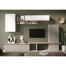 Home Affaire Wohnwand &raquo;Infinity, 9tlg. Breite 290 cm, H&ouml;he variabel, Schrankwand (Lowboard,&laquo; braun Holzwerkstoff B/H/T: 290cmcm x 195cmcm x 40cmcm