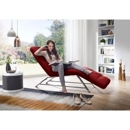W.Schillig Relaxliege &raquo;daily dreams bequem und elegant, B/T 75/170cm&laquo; Funktionsliege wahlweise mit Motor, Gestell Chrom, Breite 75 cm rot Longlife 