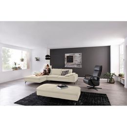 W.Schillig Ecksofa &raquo;valentinoo, Designsofa, bequem, elegant und zeitlos, L-Form&laquo; inklusive Hocker, mit Sitztiefenverstellung, Breite 299 cm grau 