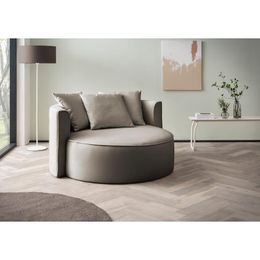 LeGer Home by Lena Gercke XXL-Sessel &raquo;ISALIE Samtoptik, Lesesessel, Loveseat, inklusive Zierkissen&laquo; extra gro&szlig;e Sitzfl&auml;che, optional mit Hocker, 3 