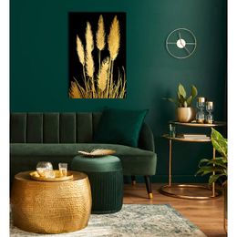OTTO home Acrylglasbild &raquo;Pampas Gras - Acrylbilder mit Blattgold veredelt&laquo; Gem&auml;lde Kunst Pflanzen 1 Stk. tlg. Goldveredelung, Handgearbeitet, Gerahmt,