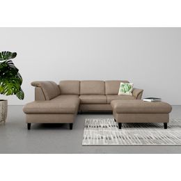 Sit & More sit&more Ecksofa &raquo;Maggiore L-Form&laquo; wahlweise mit Kopfteilverstellung, Schlaffunktion und Stauraum grau 100% Polyester B/H/T: 261cm x 224cm, Luxus-