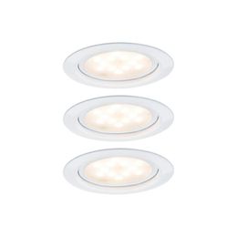 Paulmann Unterschrankleuchte &raquo;3x4,5W 12VA 230V/350mA 65mm Metall Eisen geb&uuml;rstet, 3er Set&laquo; 3 Stk. Warmwei&szlig; LED M&ouml;bel Einbauleuchten Set wei&szlig; 3, &Oslash; 6,5cm, 3 Stk.