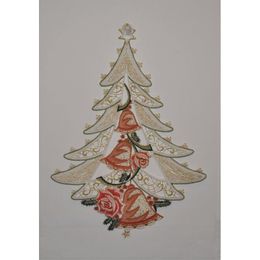 Stickereien Plauen Fensterbild &raquo;Weihnachtsbaum&laquo; bunt Textil B/L: 26cm x 34cm
