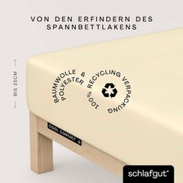 Schlafgut Spannbettlaken &raquo;Cool Contact&laquo; 100% gek&auml;mmte Mikrofaser gelb Microfaser, Obermaterial: 100% Polyester B/L: 200cm, 1 Stk., Microfaser, 120-130x200 25cm