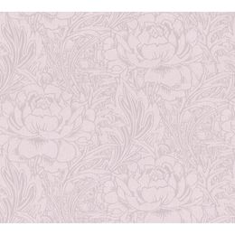 Livingwalls living walls Vliestapete &raquo;Mata Hari&laquo; floral gebl&uuml;mt nat&uuml;rlich leicht strukturiert Florale Tapete Blumen Tapeten Wohnzimmer Schlafzimmer K&uuml;che 