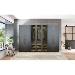 Wiemann Dreht&uuml;renschrank &raquo;Split&laquo; inkl. T&uuml;rend&auml;mpfung grau Floatglas, Holzwerkstoff Graphit-Dekor, B/H/T: 344,2cm x 216cm x 58cm, T&uuml;ren: 7 Stk.