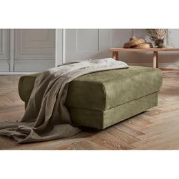 OTTO home Hocker &raquo;Hobro&laquo; in 3 Bezugsstoffen und vielen Farben gr&uuml;n Luxus-Microfaser Lederoptik (100% Polyester);Struktur grob (100% Polyester);