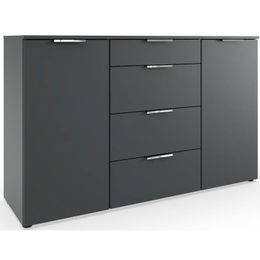 wimex Kombikommode &raquo;Level by fresh to go&laquo; 2-t&uuml;rig, mit 4 Schubladen und soft-close Funktion, 135cm breit grau Holzwerkstoff B/H/T: 135cm x 84cm x 41cm, 4 