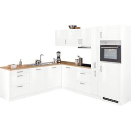 KOCHSTATION Winkelk&uuml;che &raquo;KS-Tinnum&laquo; mit E-Ger&auml;ten, Stellbreite 240/270 cm wei&szlig; B/H/T: 240cm x 270cm,mit Induktion