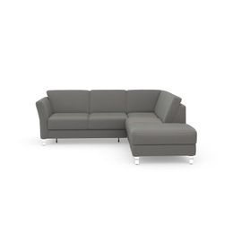 Sit & More sit&more Ecksofa &raquo;Visby L-Form&laquo; Wahlweise mit Schlaffunktion und Stauraum, frei im Raum stellbar grau B/H/T: 248cm x 87cm x 213cm, Struktur fein, 