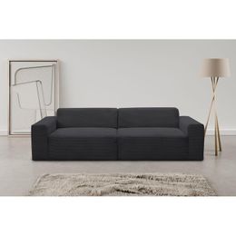 WERK2 Sofa &raquo;Zeus 256 cm 3-Sitzer modern und bequem&laquo; Cord grau 90% Polyester, 10% Nylon B/H/T: 256cm x 70cm x 105cm, Cord