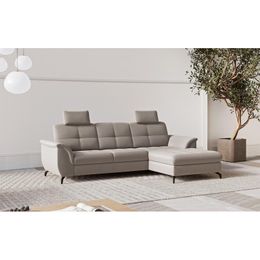 Sit & More sit&more Ecksofa &raquo;Zora&laquo; wahlweise mit Schlaffunktion und Bettkasten grau 95% Polyester 5% Polyamid B/H/T: 262cm x 92cm x 164cm, Flachgewebe LINO, 