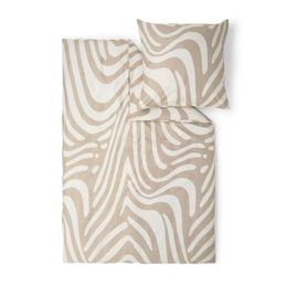 s.Oliver Bettw&auml;sche &raquo;Satinbettw&auml;sche s.Oliver&laquo; 2 Stk. im angesagten Trenddesign beige Mako-Satin, Obermaterial: 100% Baumwolle B/L: 155cm x 220cm, 1 