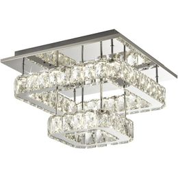 Searchlight LED Deckenleuchte &raquo;Clover LED-Deckenleuchte - Poliertes Chrom & Kristall&laquo; LED-Modul 1 Stk. H: 22,5cm, 1 Stk.