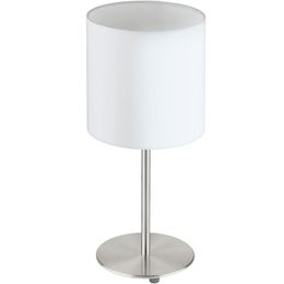 Eglo Tischleuchte &raquo;PASTERI&laquo; E27 Tischleuchte, Nachttisch, H40 x &Oslash;18 cm, nickel-matt, grau, 1X60W exkl. wei&szlig; 1, &Oslash; 18cm H: 40cm