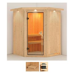 Karibu Sauna &raquo;Larin&laquo; Set, ohne Ofen beige ohne Ofen, (ohne Ofen)