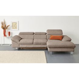 COTTA Ecksofa &raquo;Driver L-Form, B: 268 cm&laquo; Kopfteilverstellung, optional Schlaffunktion & Bettkasten LEDER BEEFY (ein abgedecktes Spalt-Rindsleder) im 