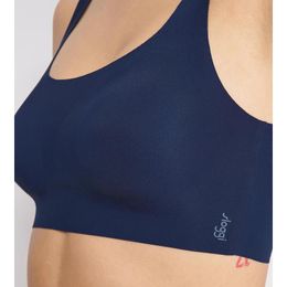 Sloggi Damen Sloggi Bustier &raquo;ZERO Feel 2.0&laquo; mit herausnehmbaren Pads, leichter Halt, Mikrofaser blau S, N-Gr