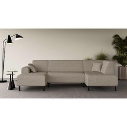OTTO home Wohnlandschaft &raquo;ARROS U-Form mit Wellenunterfederung, Ma&szlig;e B/T/H: 300/163/81 cm&laquo; incl. Zierkissen, mit Recamiere links/rechts bestellbar, 
