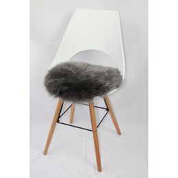 Heitmann Felle Stuhlkissen &raquo;Lamm, Sitzauflage rund&laquo; &Oslash; 45 cm, echtes Lammfell, waschbar, auch als 2er oder 4er Set grau Lammfell B/L: 45cm x 45cm, 1 Stk.