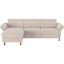 OTTO home Ecksofa &raquo;Calypso L-Form&laquo; mit motorischen Funktionen im Sofa und Recamiere beige 100% Polyester B/H/T: 260cm x 85cm x 172cm, Struktur, 