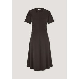 hessnatur Jersey Kleid Kniebedeckend Slim aus reiner Bio-Baumwolle in kakao braun | Gr.: 44