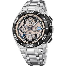 Festina Herren Chronograph &raquo;Chrono Bike&laquo; Quarzuhr, Armbanduhr, Herrenuhr, Edelstahlarmband, analog, Tag silber Einheitsgr&ouml;&szlig;e