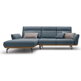Creation BY ROLF BENZ Ecksofa &raquo;CR.460 Designsofa, verstellbare R&uuml;ckenlehne, hochwertig & bequem&laquo; Sockel in Nussbaum, Winkelf&uuml;&szlig;e in Umbragrau, Breite 