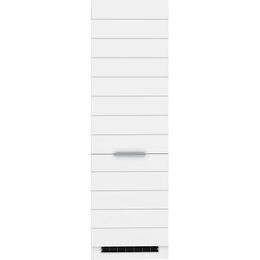 KOCHSTATION K&uuml;hlumbauschrank &raquo;KS-Luhe&laquo; 60 cm breit, hochwertige MDF-Fronten mit waagerechter Lisene wei&szlig; MDF wei&szlig;, B/H/T: 60cm x 200cm x 60cm, T&uuml;ren: 