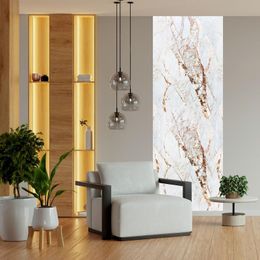queence Vinyltapete &raquo;Marmor-Wei&szlig;&laquo; Steinoptik glatt 90x250cm, selbstklebend, kinderleichte Anbringung,, Sticker bunt Vinyl B/L: 0,9m x 2,5m, Rollen: 1