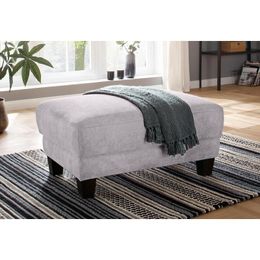 OTTO home Hocker &raquo;Trondheim&laquo; mit Stauraum, Federkern silber Struktur fein (100% Polyester);Flachgewebe (100% Polyester);Luxus-Microfaser (90% 