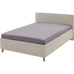 Meise M&ouml;bel meise.m&ouml;bel Kinderbett &raquo;FUN&laquo; Polsterbett wahlweise mit Bettkasten, Jugendbett inkl. USB-Anschluss beige Liegefl&auml;che L&auml;nge B: 200cm x 120cm, 