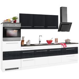 KOCHSTATION K&uuml;chenzeile &raquo;KS-Trient&laquo; Breite 290 cm, wahlweise mit E-Ger&auml;ten, mit Arbeitsplatte wei&szlig; B/H/T: 290cm x 60cm,mit E-Ger&auml;ten