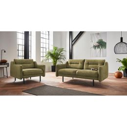 OTTO home 2-Sitzer &raquo;Nordfyn&laquo; edles Design in 3 Bezugsqualit&auml;ten gr&uuml;n Struktur weich (100% Polyester);Luxus-Microfaser Lederoptik (100% Polyester);100%