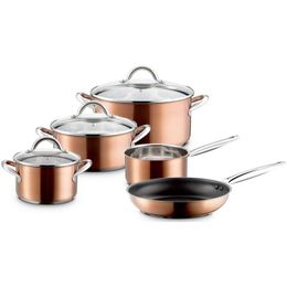 M&auml;ser M&Auml;SER Topf-Set &raquo;Asterion&laquo; Set, 1 Bratentopf &Oslash; 16/20/24 cm, 1 Kasserolle &Oslash; 16 cm, 1 Bratpfanne &Oslash; 24 cm, 8 Stk. tlg. Edelstahl 18/8 schwarz 