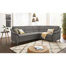 Sit & More sit&more Ecksofa &raquo;Cardoso L-Form&laquo; mit Federkern, wahlweise mit Schlaffunktion und Schubkasten grau Flachgewebe (100% Polyester);Struktur (100% 
