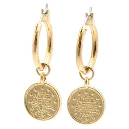 Firetti Damen Paar Creolen &raquo;M&uuml;nze&laquo; Einh&auml;nger abnehmbar gold 18mm, Metall