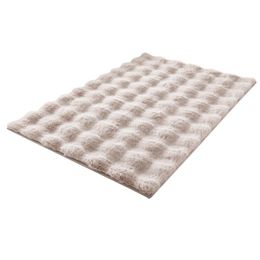 Kleine Wolke Badematte &raquo;Cloud, Badvorleger, Badezimmer Teppich&laquo; H&ouml;he 28 mm rutschhemmend beschichtet fu&szlig;bodenheizungsgeeignet Badteppich, Uni Farben, Hoch-Tief 