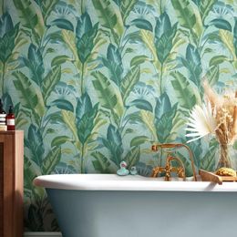 ENVY Vliestapete &raquo;Leaf It Out Midnight, Sunrise and Twilight&laquo; gemustert glatt gemustert, FSC zertifiziert, mit lebhaftem Druck, 10 Meter L&auml;nge blau Vlies B