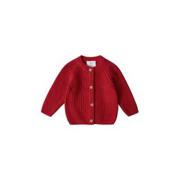 Stellou & friends Gerippter Strick-Cardigan in red | Gr.: 74/80