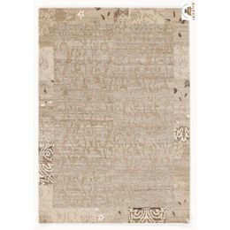 OCI DIE TEPPICHMARKE Teppich &raquo;SilkNatini Border&laquo; rechteckig 20 mm H&ouml;he handgekn&uuml;pft, echter Nepal, Wolle/Seide, Wohnzimmer beige Seide, Wolle B : 
