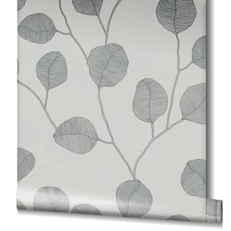 marburg Vliestapete &raquo;GZSZ Tapete 34810&laquo; botanisch glatt moderne Tapete f&uuml;r Wohnzimmer Schlafzimmer K&uuml;che grau Vlies B/L: 0,53m x 10,05m