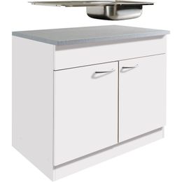 Wiho-K&uuml;chen wiho K&uuml;chen Sp&uuml;lenschrank &raquo;Kiel&laquo; 100 cm breit, 60 cm tief wei&szlig; B/H/T: 100cm x 85cm x 60cm