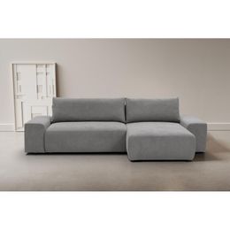 WERK2 Ecksofa &raquo;Amsterdam 300 x 150 cm modern und bequem&laquo; Struktur fein, L-Form, XXL, Schlaffunktion, Bettkasten gr&uuml;n 92% Polyester, 8% Nylon B/H/T: 