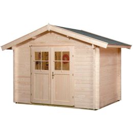 Weka Gartenhaus &raquo;Premium45 Gr.3&laquo; beige Massivholz Fu&szlig;boden im Gartenhaus, ohne R&uuml;ck- und Seitenwand, ohne Dacheindeckung