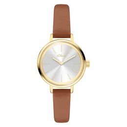 s.Oliver Damen s.Oliver Quarzuhr &raquo;Petite Time&laquo; Armbanduhr, Damenuhr, analog braun Einheitsgr&ouml;&szlig;e