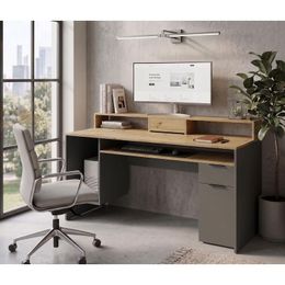 OTTO home Schreibtisch &raquo;Peooria Computertisch mit Monitoraufsatz & Towerfach, viel Stauraum&laquo; B&uuml;roschreibtisch, Gamingtisch mit Schublade, modern, 