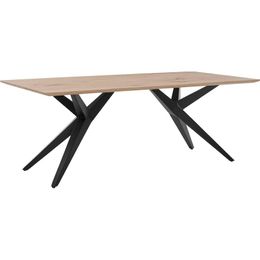 Musterring Esstisch &raquo;Tario&laquo; 3 Gr&ouml;&szlig;en 180 bis 220 cm, Eiche bianco massiv, Schweizer Kante braun B/H/T: 200cm x 76cm x 100cm, ohne Auszug, ohne Funktion